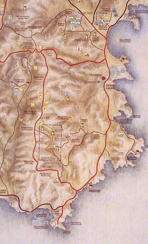 Maps & directions for the Lavrio area